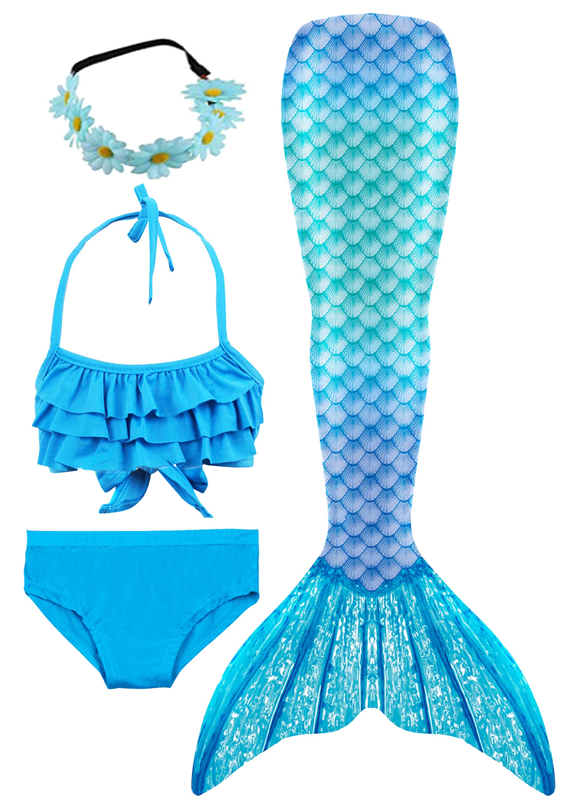 Girls Mermaid Tail Swimsuit For Swimming Bikini Set Sea Maid ...