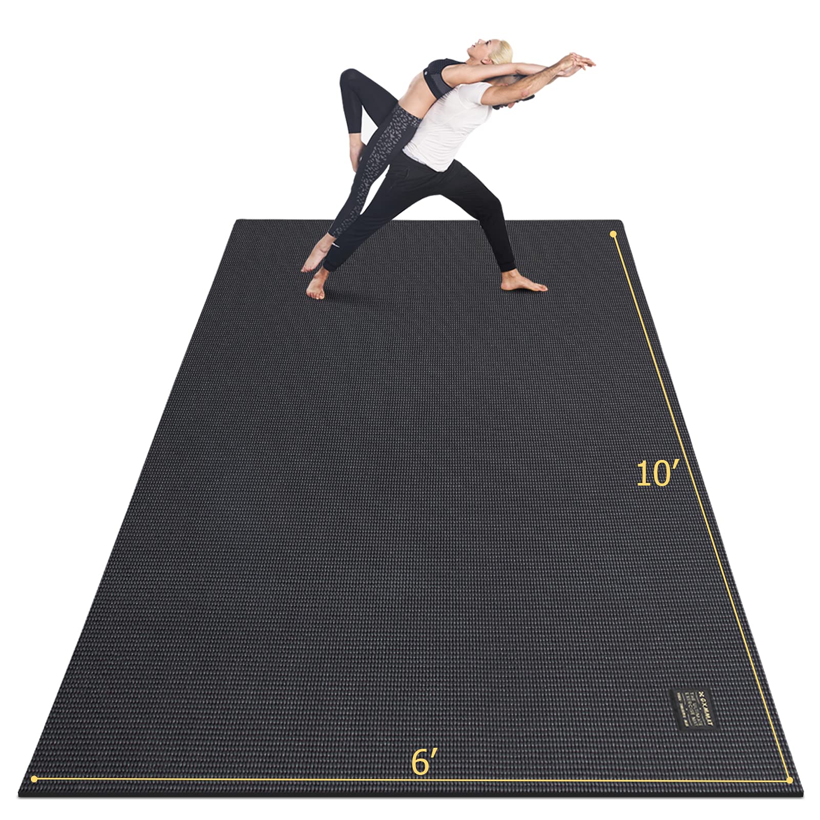 GXMMAT Large Yoga Mat 12'x6'/10'x6'/6'x8'(7mm), Extra Thick Workout ...