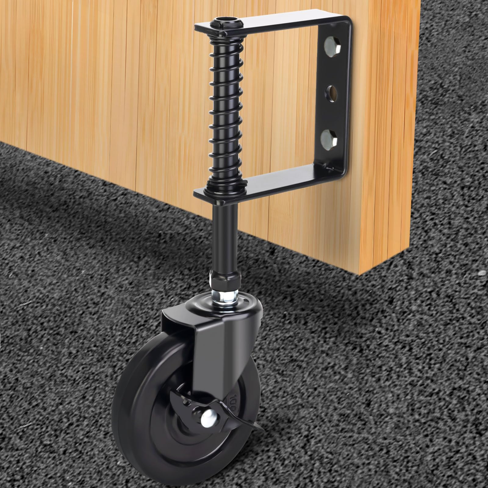 Mua 4 Inch Heavy Duty Gate Wheel with Brake, Spring Loaded Gate Caster ...