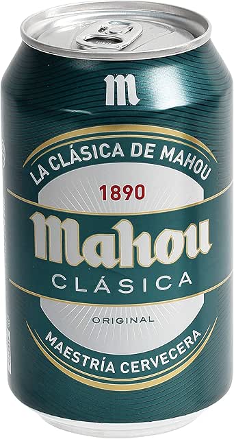 Mahou Clásica Cerveza Dorada Lager, 4.8% de Volumen de Alcohol - Lata ...