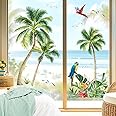 Amazon.com: decalmile Palm Trees Double Sided Window Clings Tropical ...