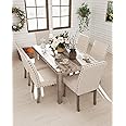Amazon.com - Morden Fort 7 Piece Rustic Wooden Dining Set, Mid-Century ...