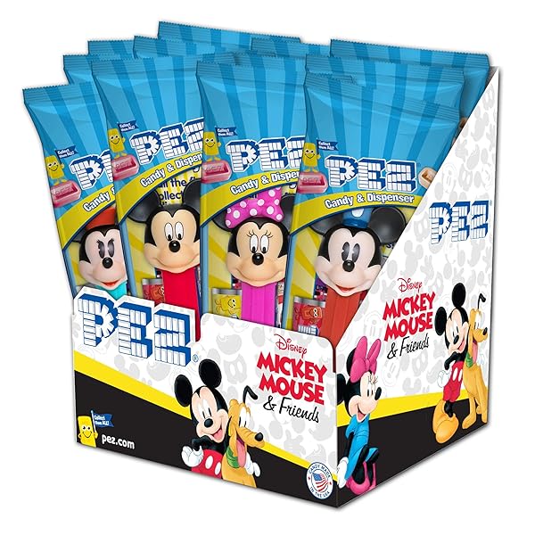 PEZ DISNEY MICKEY, ASSORTED CANDY DISPENSERS 0.58 OUNCE (PACK OF 12 ...