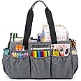 Amazon.com: Large Craft Organizer Tote Bag - Art Bag 16 x 7.9 x 9.5 ...