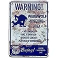 Amazon.com: UOAIUDT Retro Werewolf Breeding Area Tin Sign Werewolf ...