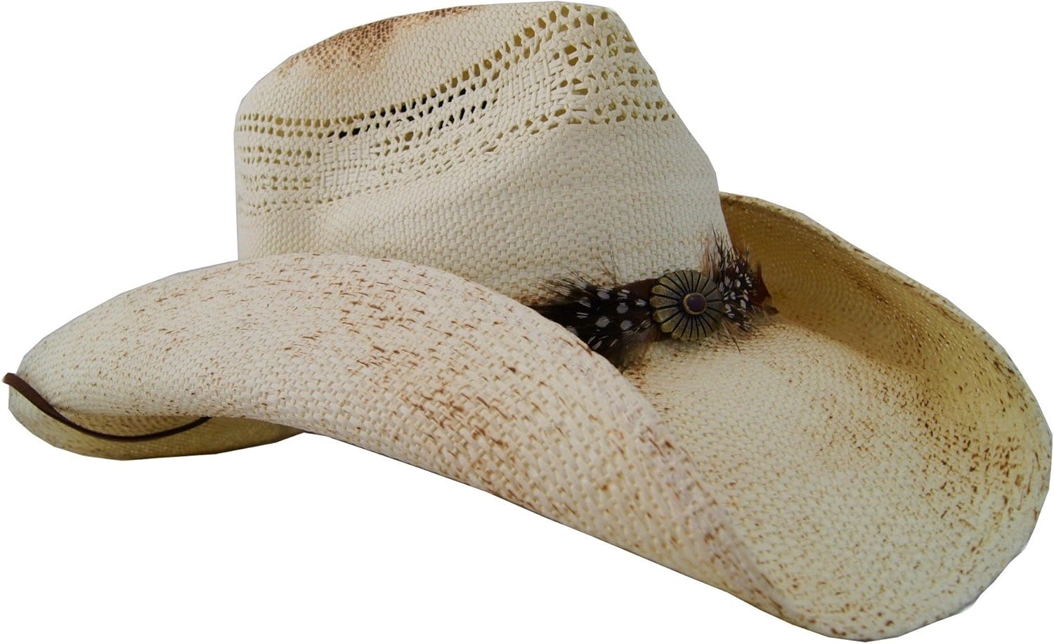 STARS & STRIPES Cowboyhut Corona Weiß im Used Look mit Concho und ...