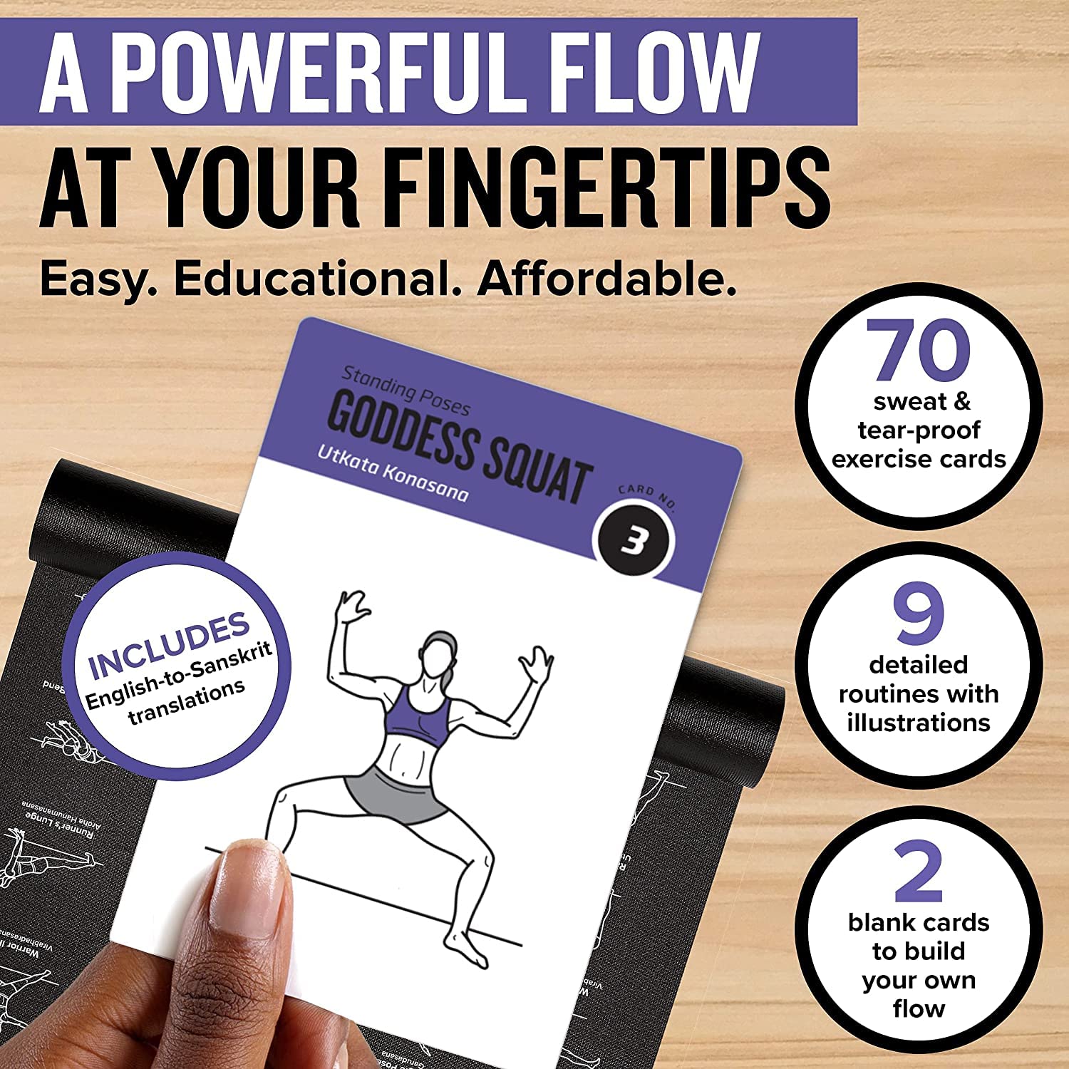 Mua NewMe Fitness Yoga Pose Workout Cards, Instructional Fitness Deck ...