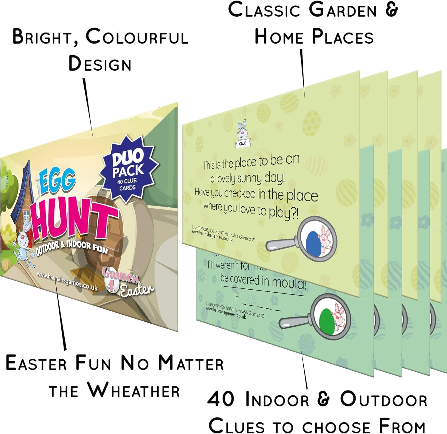 EASTER EGG HUNT CLUES GAME – INDOOR & OUTDOOR **DUO SAVER PACK ...
