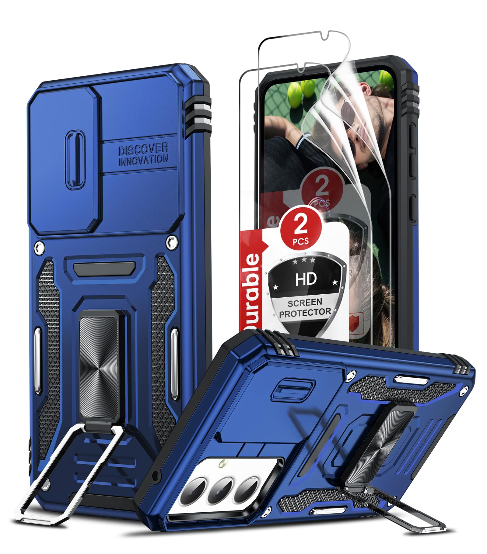 LeYi Compatible for Samsung Galaxy A35-5G Case: A55 5G Case with 2 Pack ...