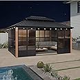 Amazon.com : PURPLE LEAF 12' X 16' Patio Hardtop Gazebo Double Top ...