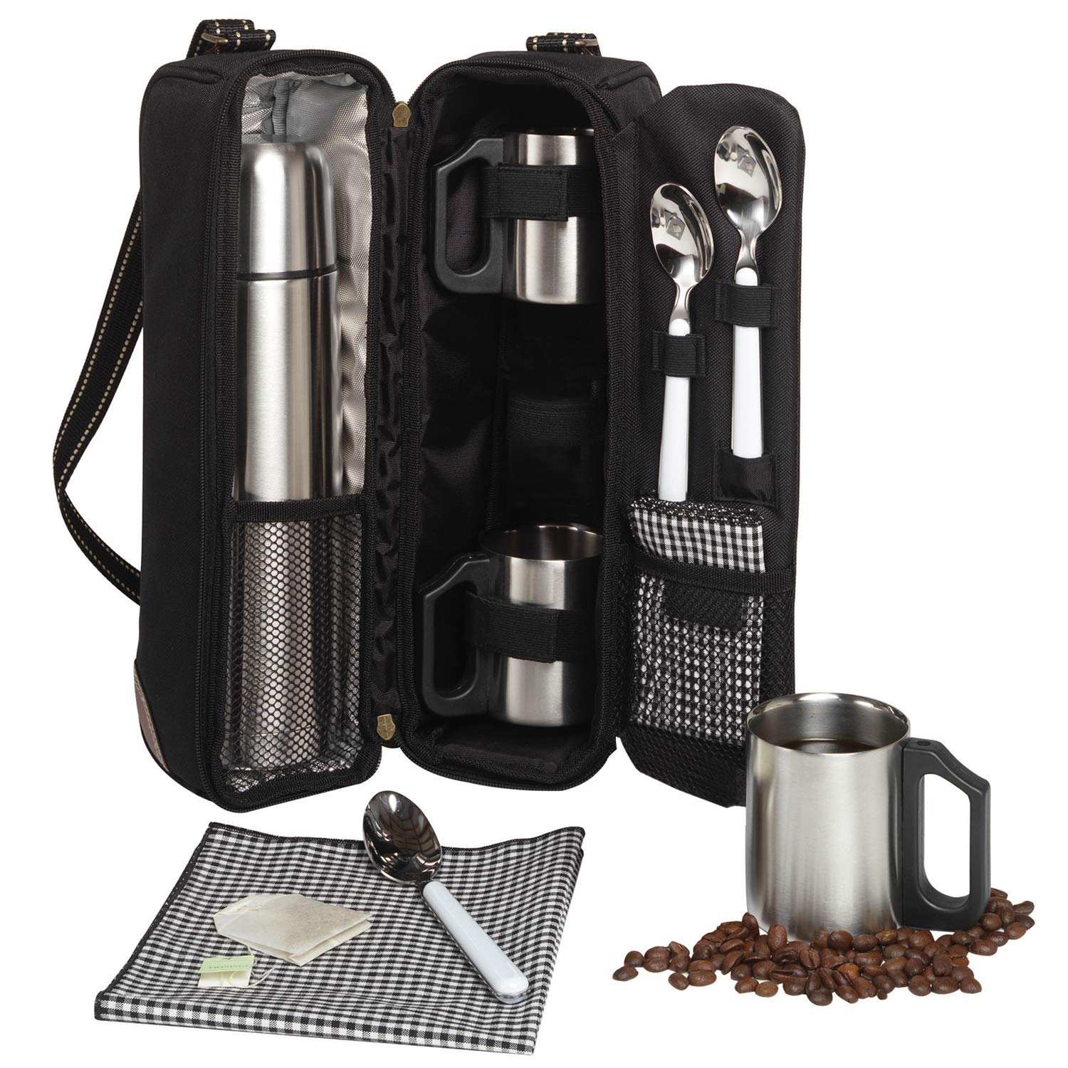 Mua Picnic at Ascot Travel Coffee Tote for 2 Including Stainless Vacuum ...