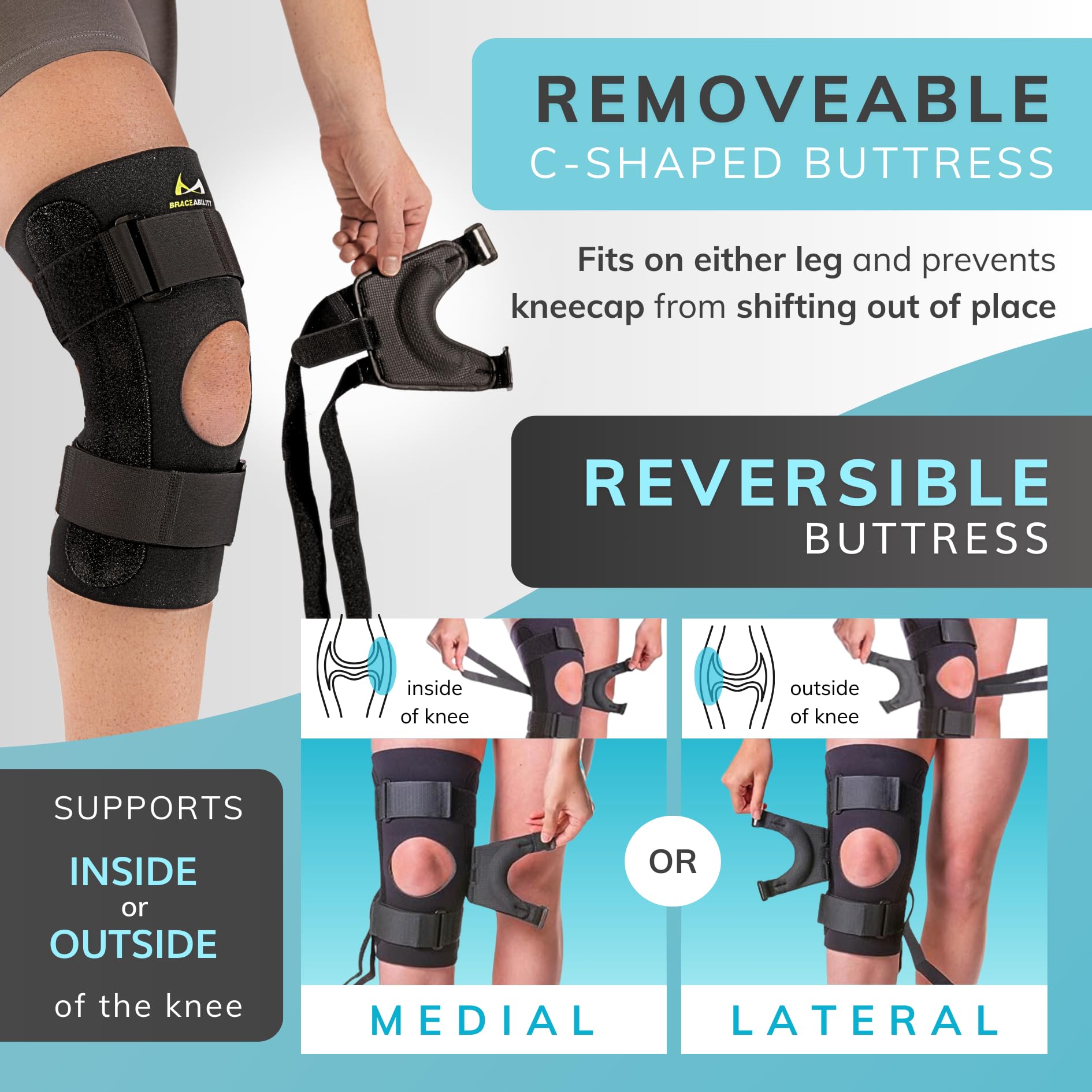 Mua BraceAbility J Patella Knee Brace - Lateral Patellar Stabilizer ...