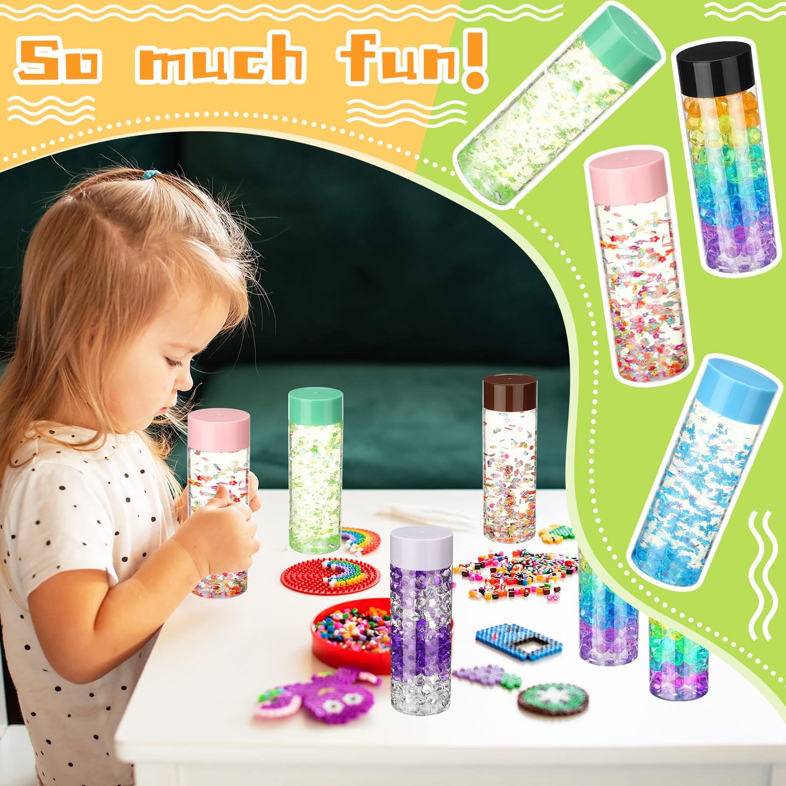 Mua Hoolerry 16 Pcs Empty Plastic Sensory Bottles with Lids Round Clear ...