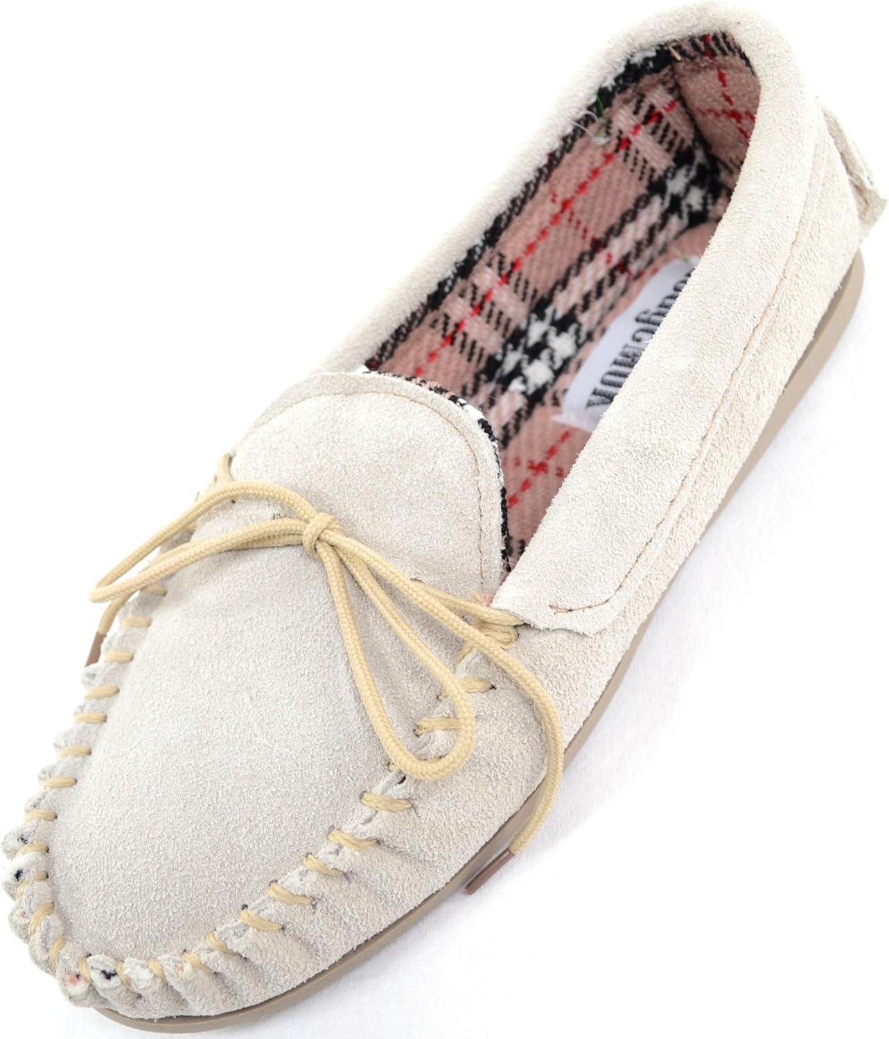 Femmes/Femme Traditionnel véritable Daim Cuir Mocassins/Chaussons avec ...