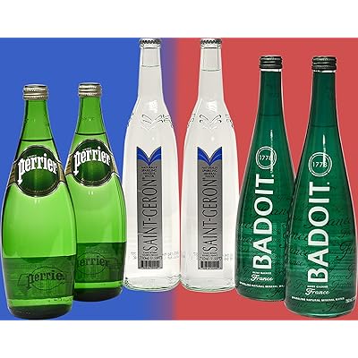 Buy French Sparkling Water Variety Pack, 2 Perrier, 2 Saint Geron, 2 ...