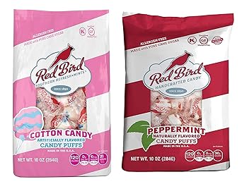 Amazon.com : Red Bird 10 Ounce Cotton Candy Candy Puff Mints Bundle ...