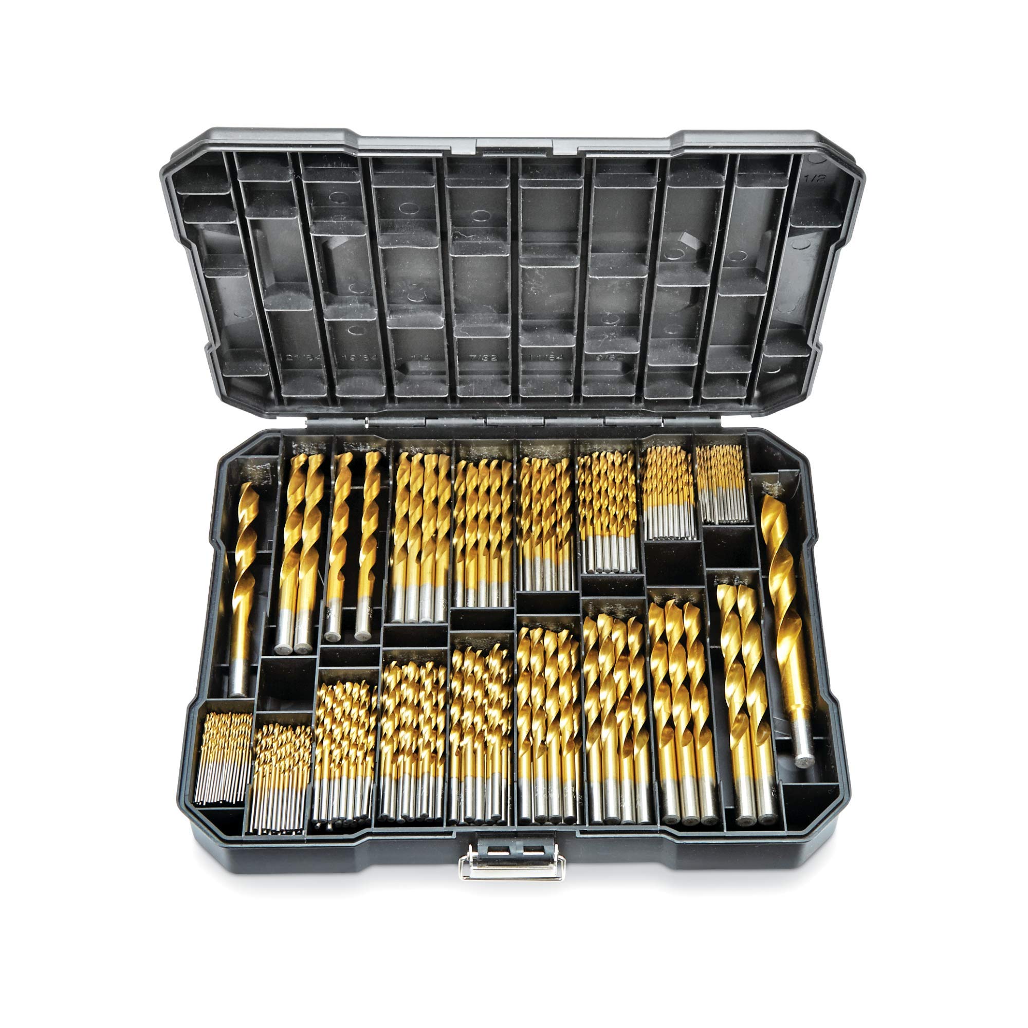 Titanium Drill Bit Set For Metal 230pc Kit Coated HSS From 1 16 titanium-drill-bit-set-for-metal-230pc-kit-coated-hss-from-1-16
