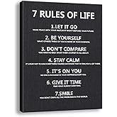 Amazon.com: Motivational Poster Wall Scroll 7 Rules of Life Quotes ...