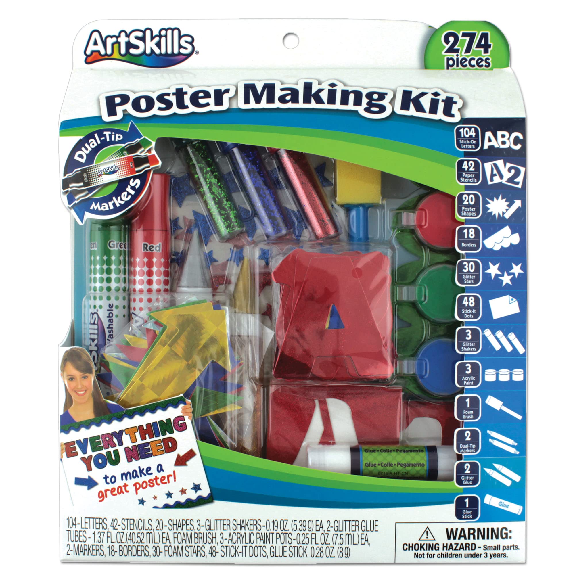 Artskills Poster Making Kit, Project and Crafts Supplies with Markers ...