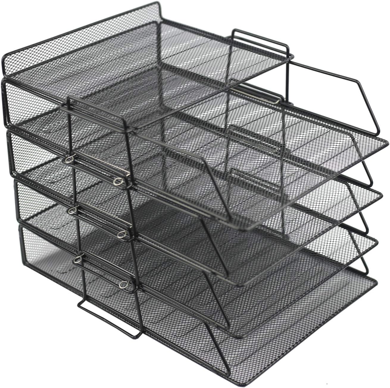 Stackable Document Letter Tray Desk Front Loading Organizer Mesh ...