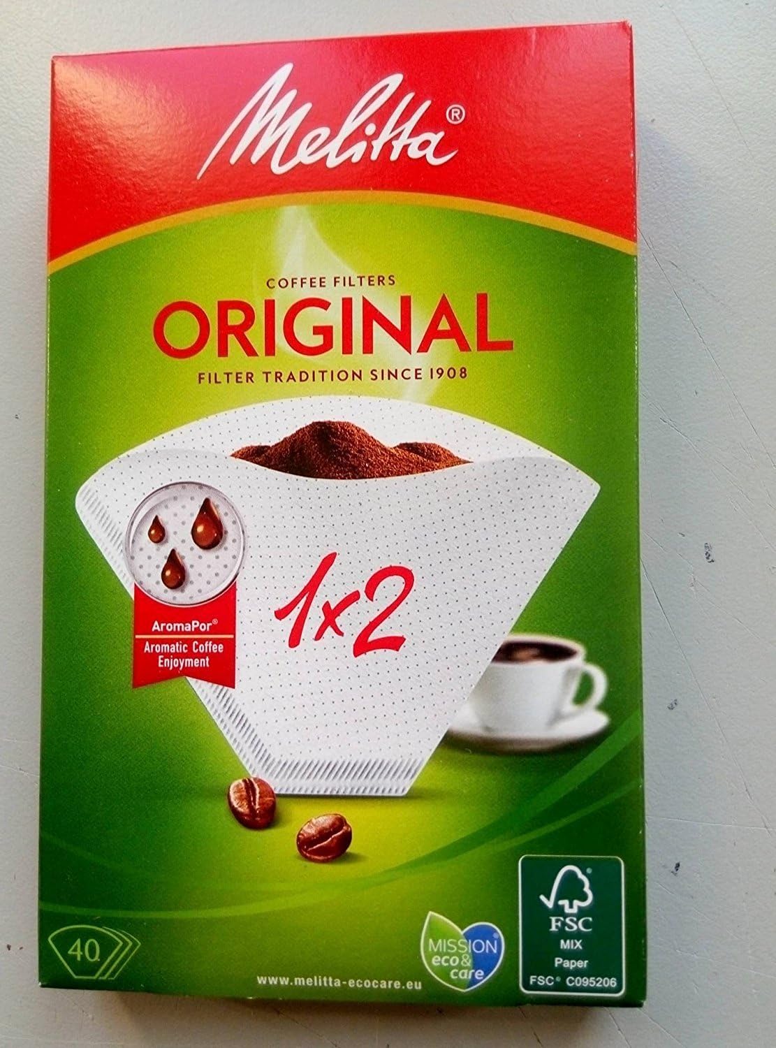 Amazon.com: Melitta 6653095 Filter Bags 1x2/40, White: Kitchen & Dining