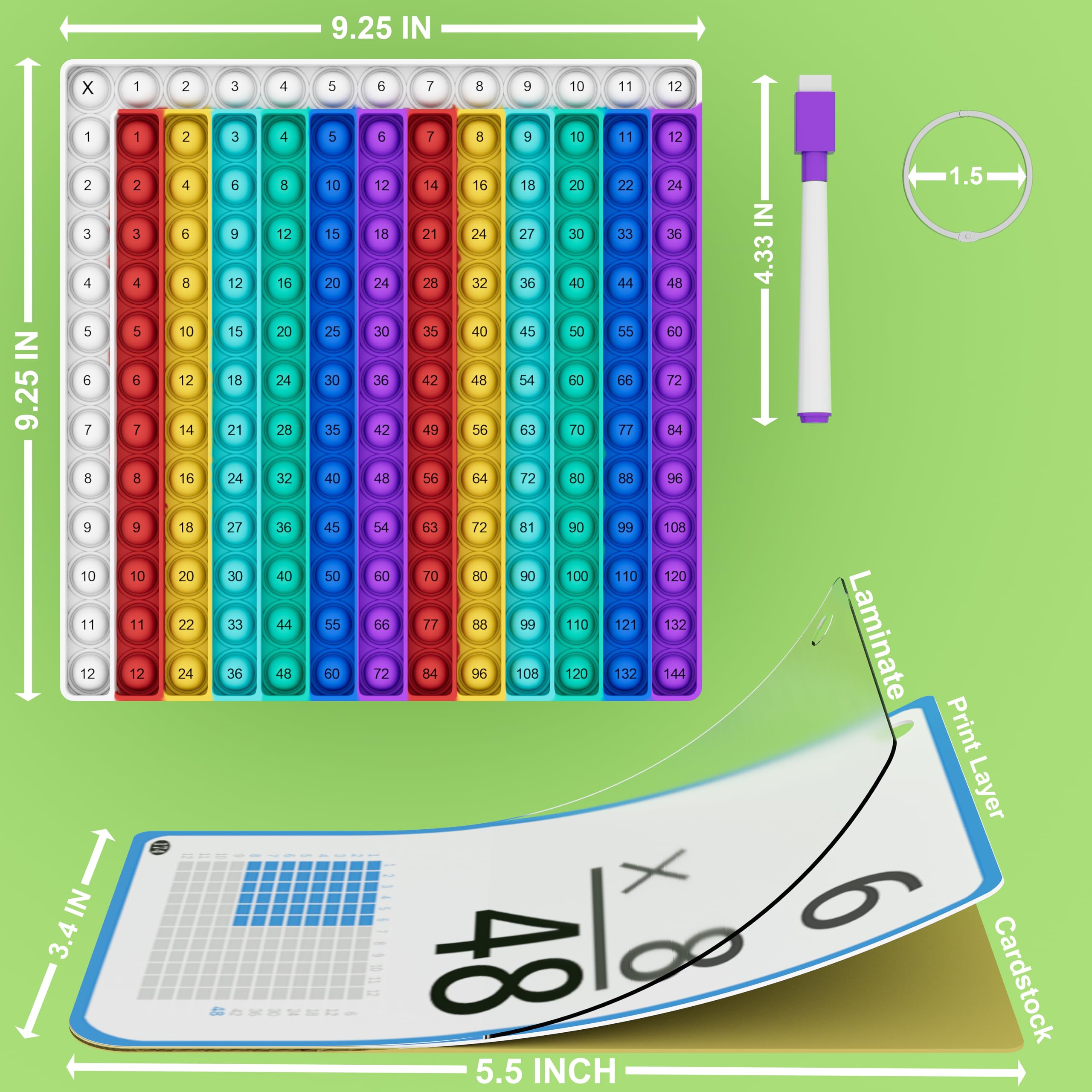 Mua Multiplication Flash Cards + Multiplication Chart - Math ...