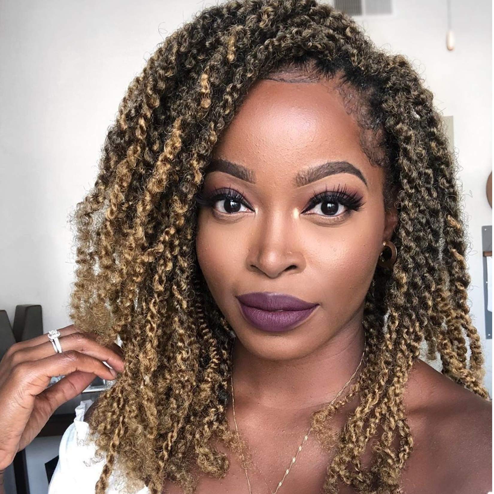 Buy 4Packs Cuban Twist Hair 16 inch Afro Kinky Curly Marley Braids Hair ...