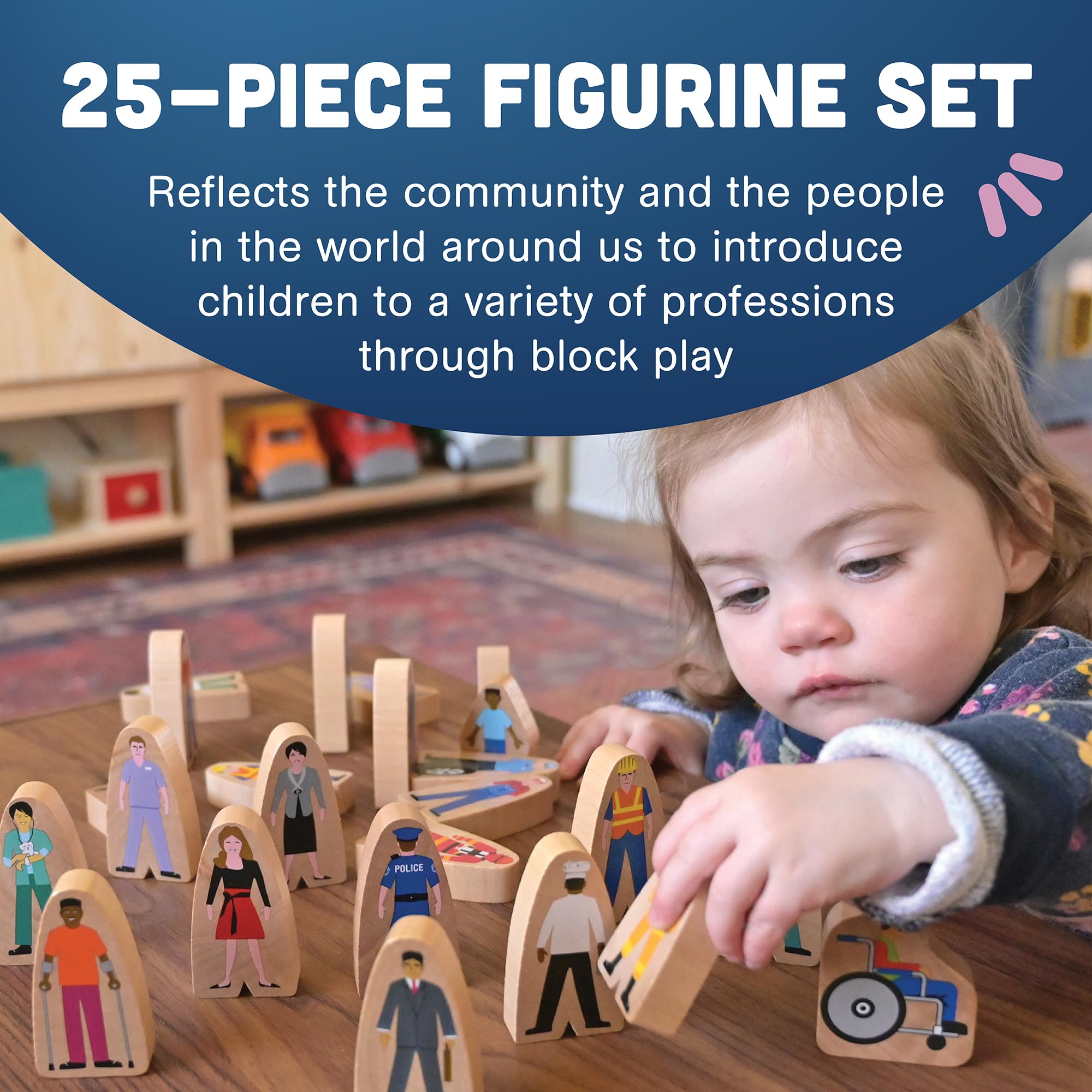 Mua Constructive Playthings Wooden Community Helpers 25-Piece Wood ...