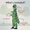 Dress Up America Kids T-Rex Costume – Green Dinosaur Jumpsuit w/Hood ...