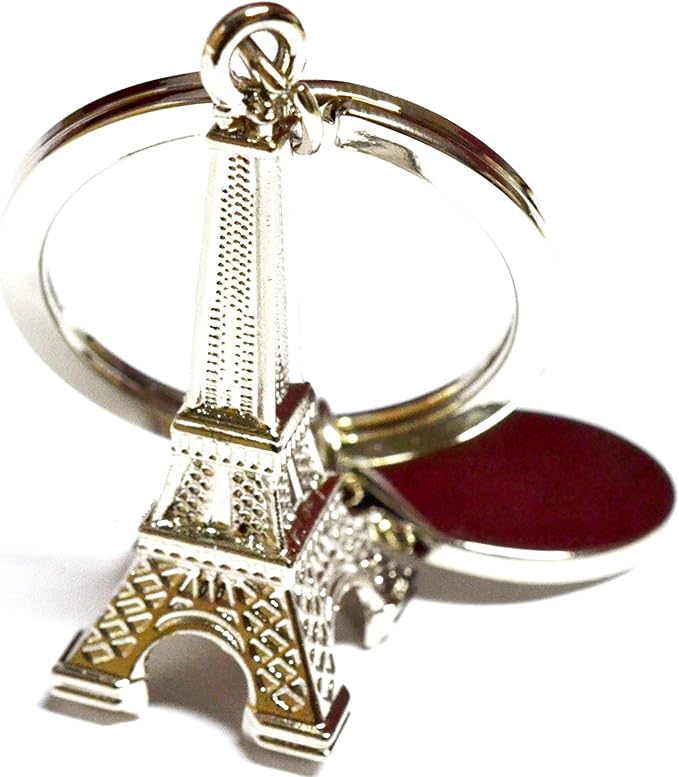Elegant Touch Beautiful Silver Eiffel Tower Keyring & Keychain: Amazon ...