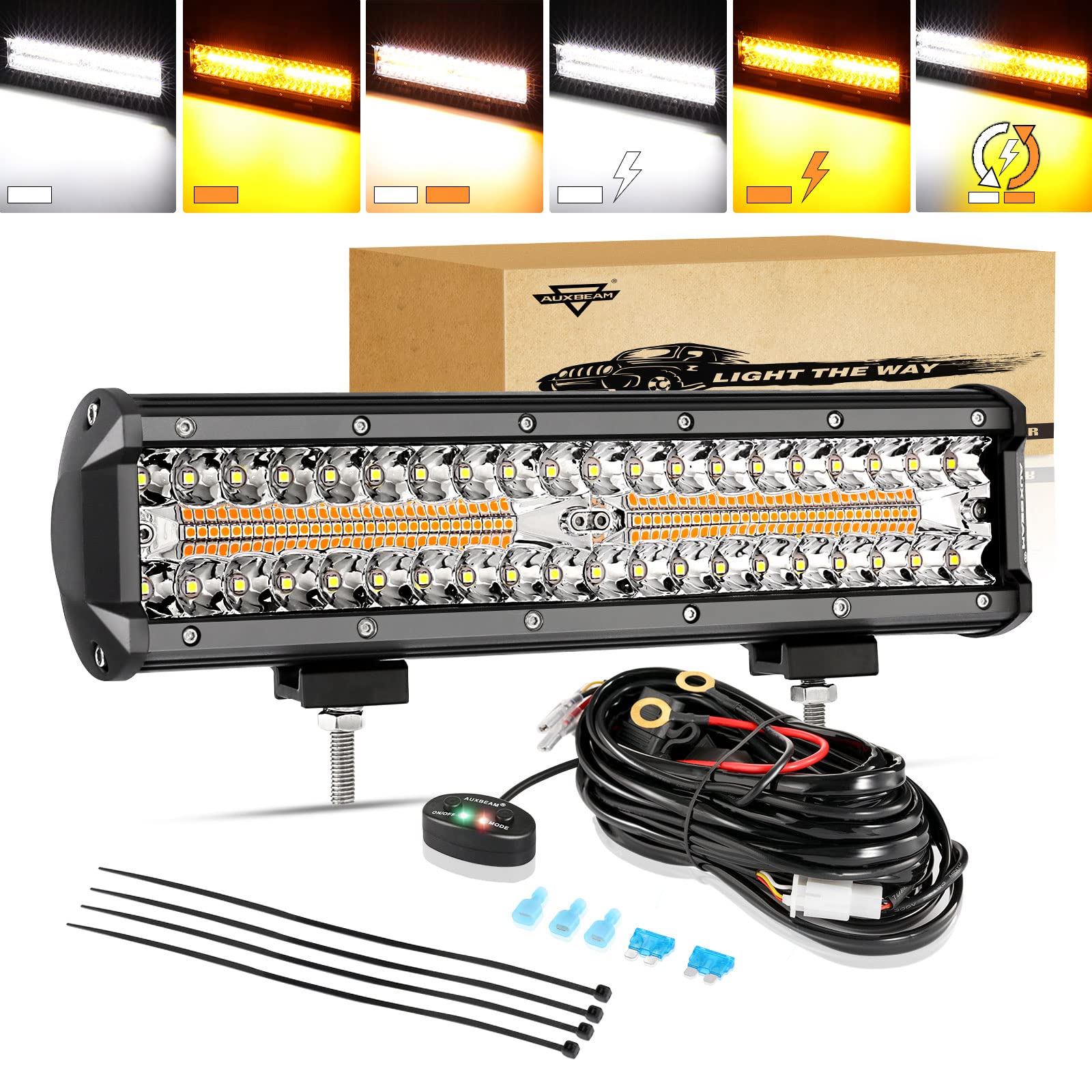 Mua 12 Inch 300W LED Light Bar Amber White Strobe LED Light Pod Offroad ...