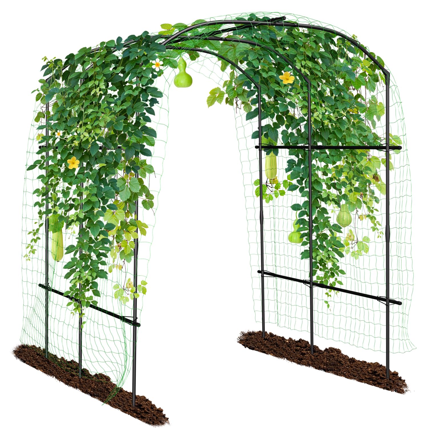 SUNYRISY Garden Arch Trellis, Metal Core Trellis for Climbing Plants ...