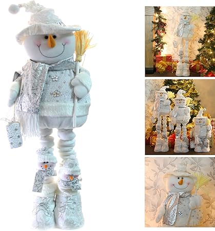 Large Free Standing Christmas Snowman Floor Decoration with Extendable ...
