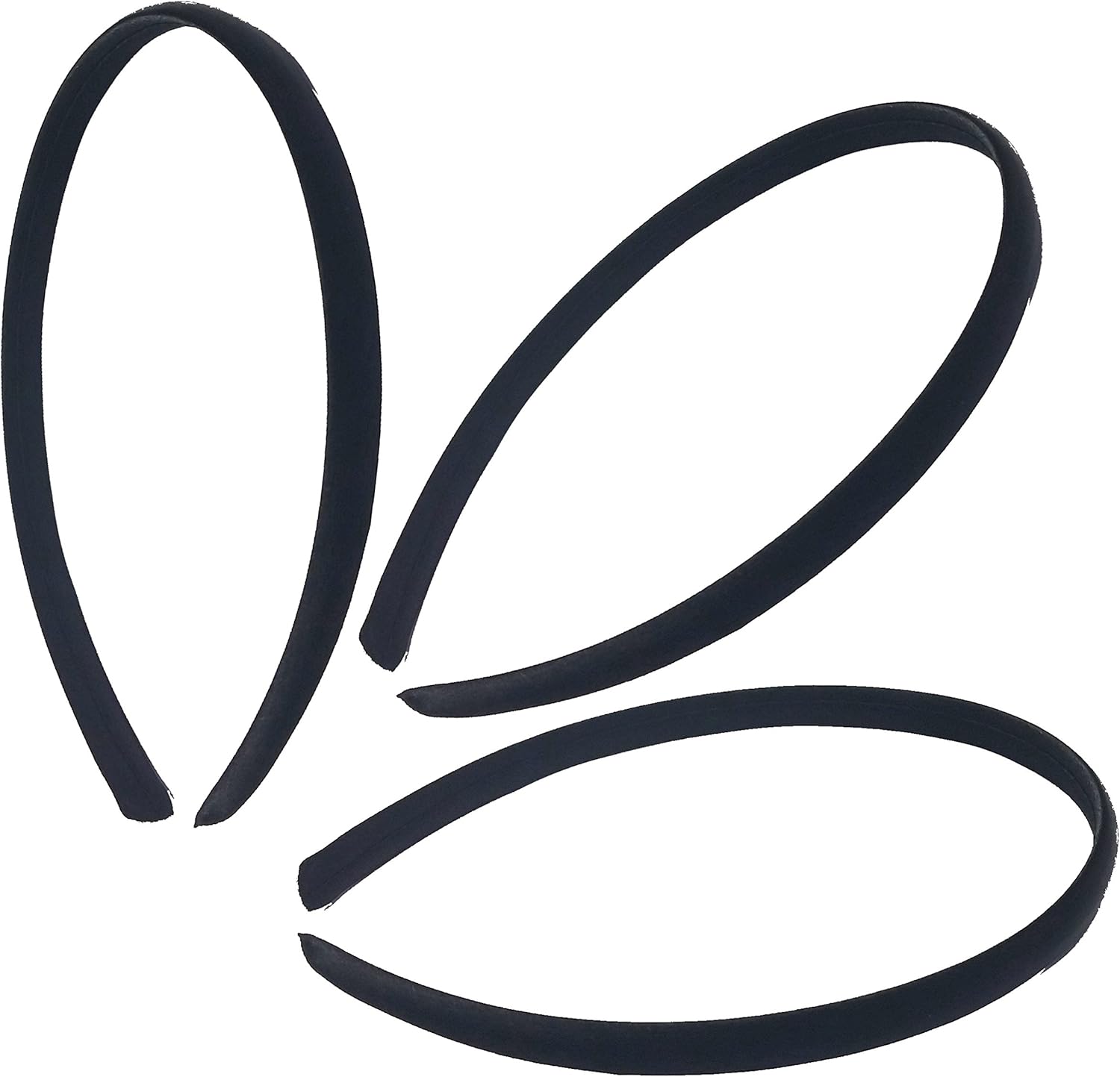 Satin Alice Bands - 10mm - 3 Pack (Black): Amazon.co.uk: Beauty