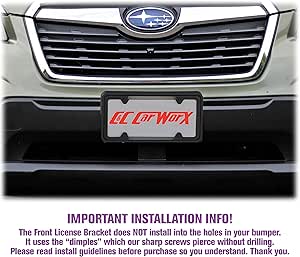 Amazon.com: C&C CarWorx Front License Plate Bracket Mount to fit 2019 ...