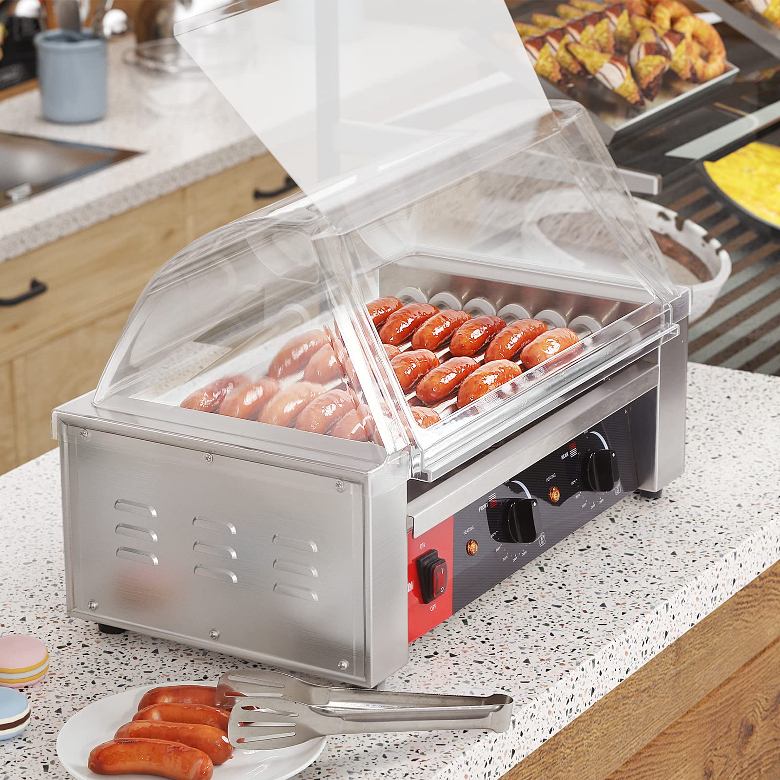 Mua CROSSON Hot Dog 7 Roller Grill Cooker Machine with Transparent ...