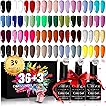 Amazon.com : 39 Pcs Gel Nail Polish Set with 36 Colors Gel Polish, 3Pcs Base Gel Glossy & Matte ...
