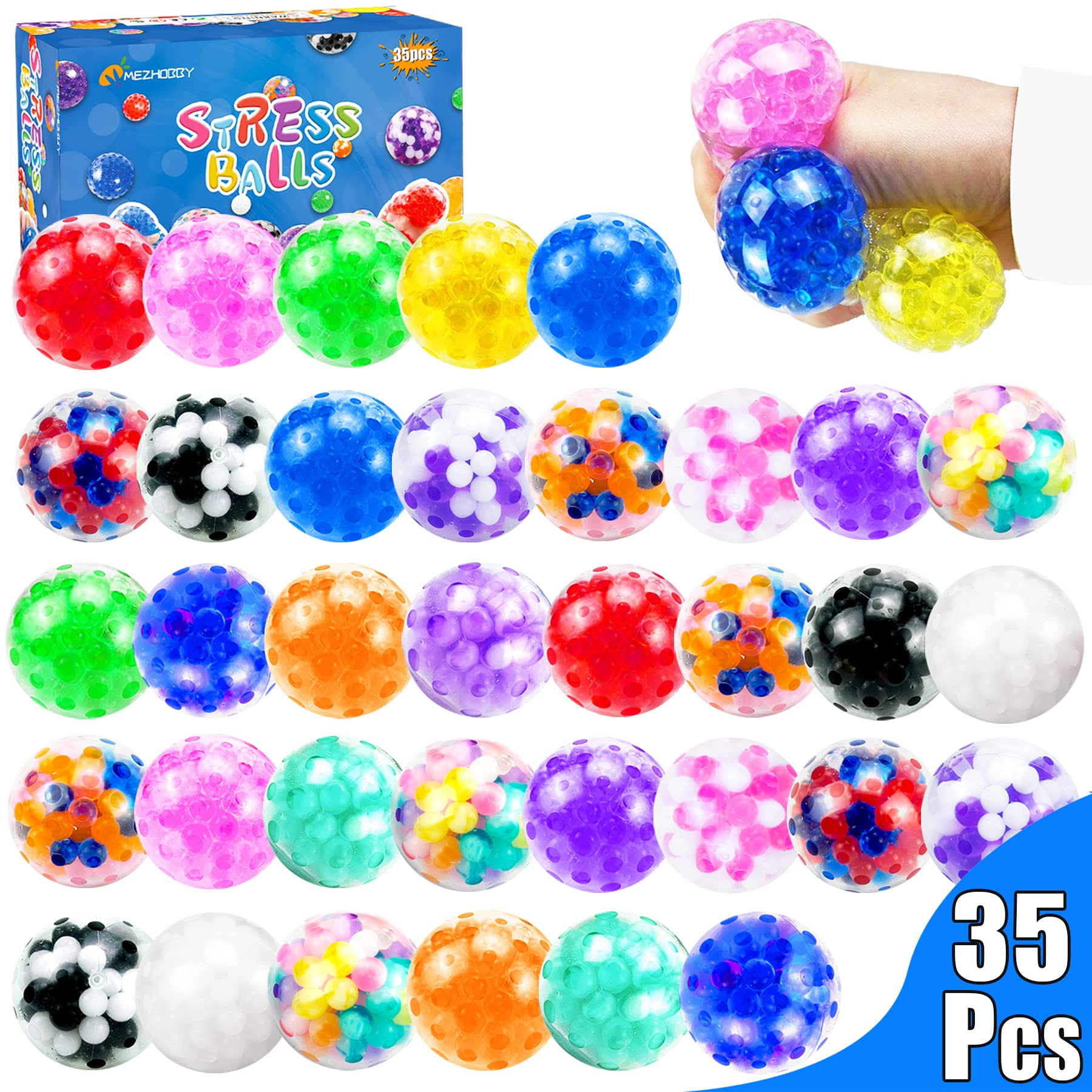 Stress Balls, Squishy Squeeze Balls Bulk, Small Sensory Balls, ADHD ...