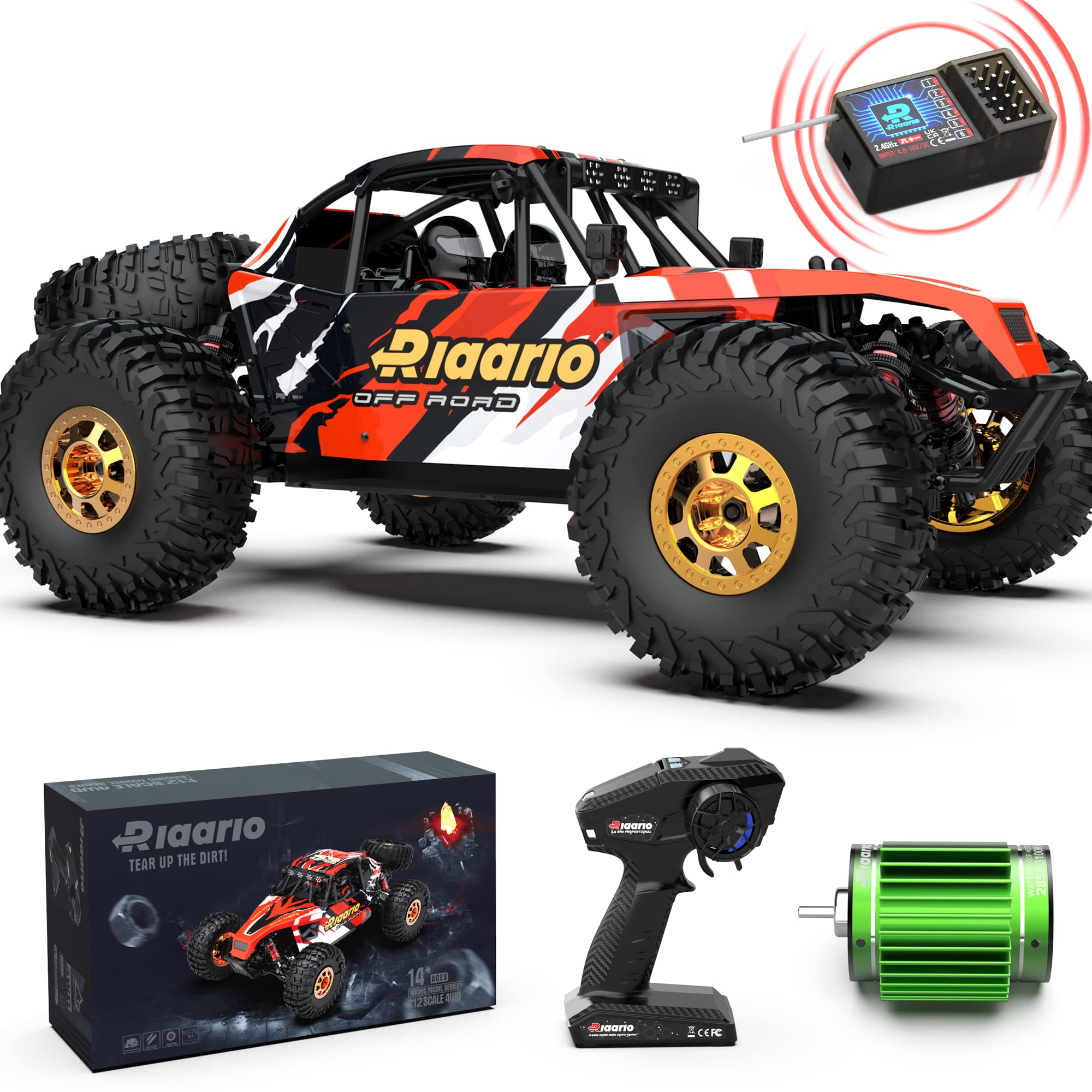 RIAARIO 1:12 RTR Brushless RC Desert Cars for Adults, Max 45MPH Fast RC ...