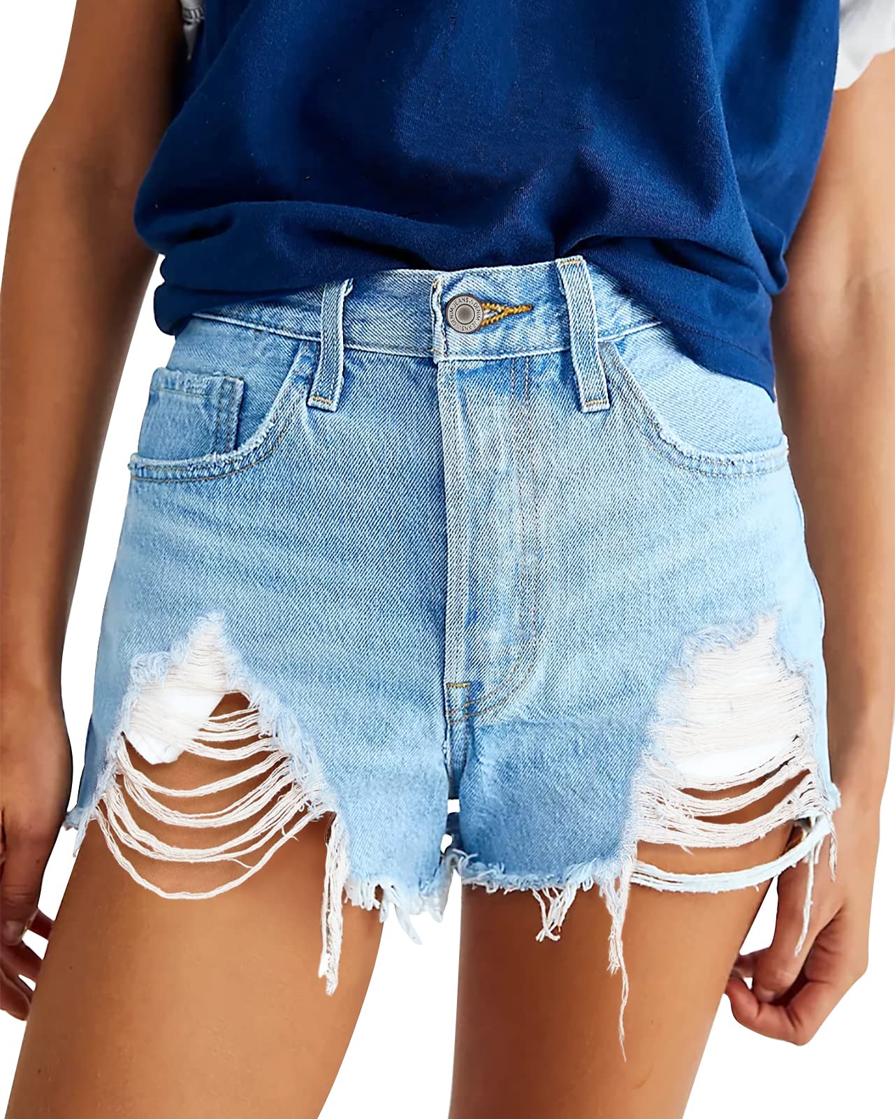 COUXILY Jean Shorts Womens High Waisted Ripped Denim Shorts Women ...
