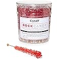 Amazon.com: Red Rock Candy Crystal Sticks - Strawberry Flavored - 36 ...