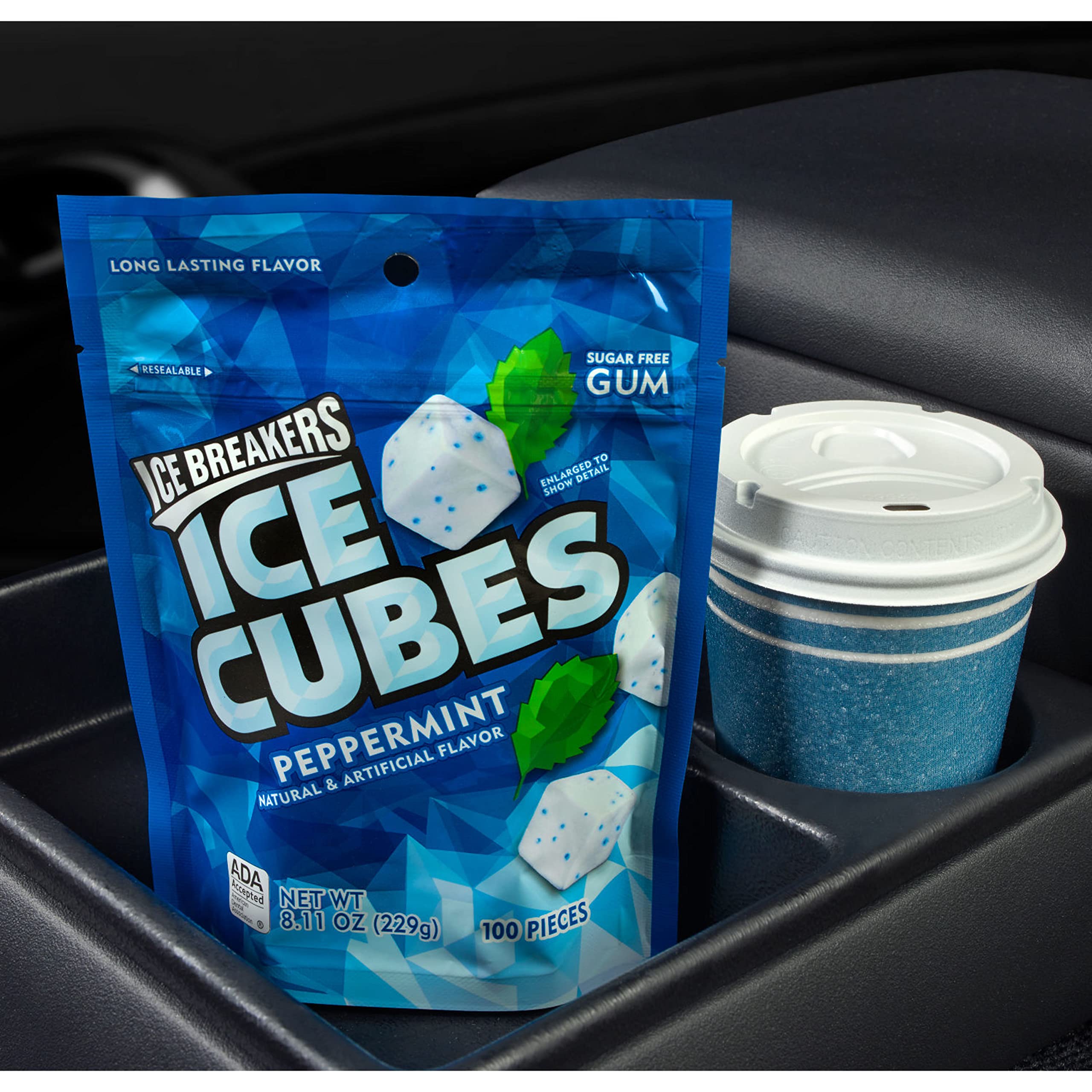 Mua ICE BREAKERS Ice Cubes Peppermint Sugar Free Chewing Gum Pouch, 8. ...