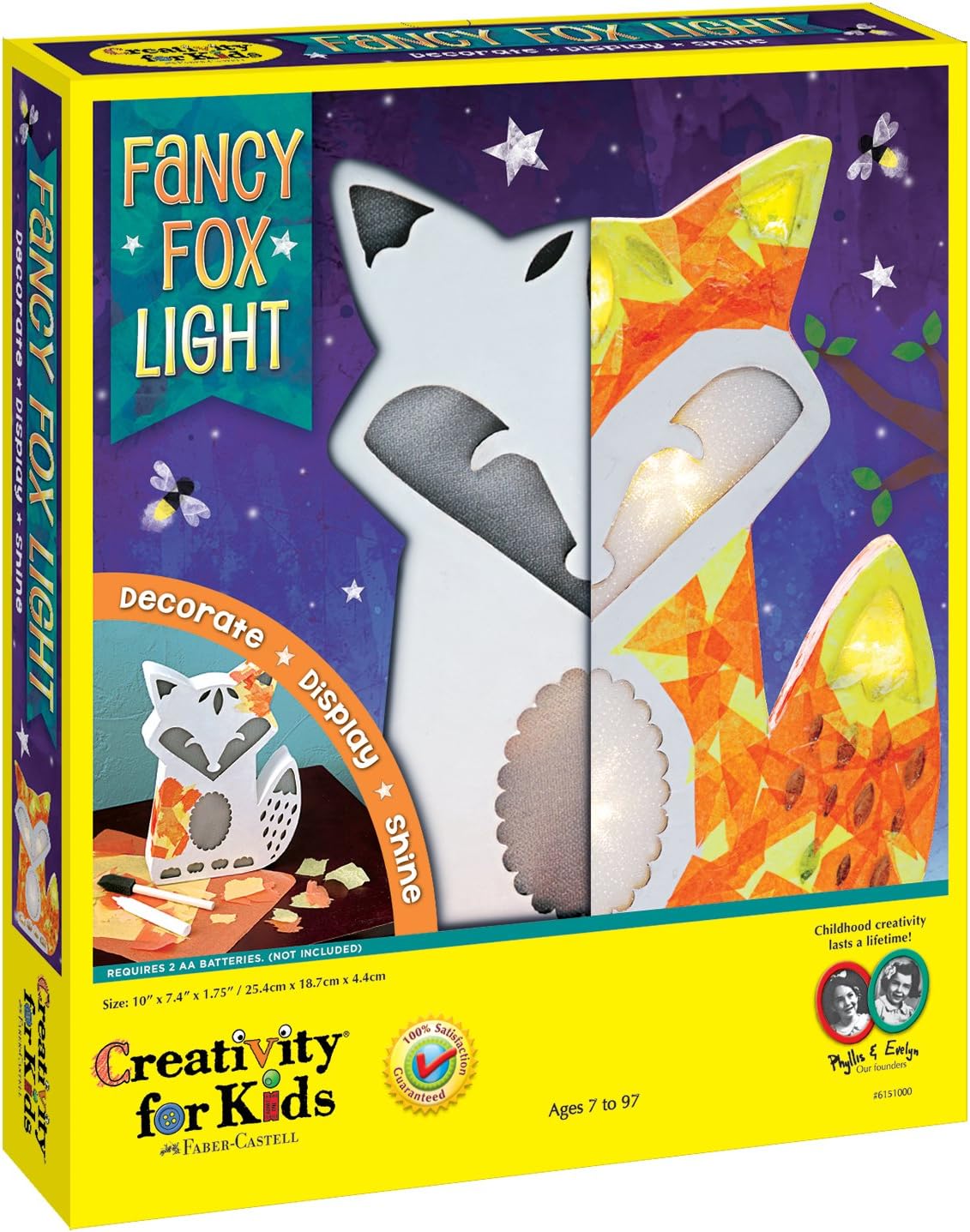 Creativity for Kids Fancy Fox Light Craft Kit – Makes 1 Light-Up Fox ...