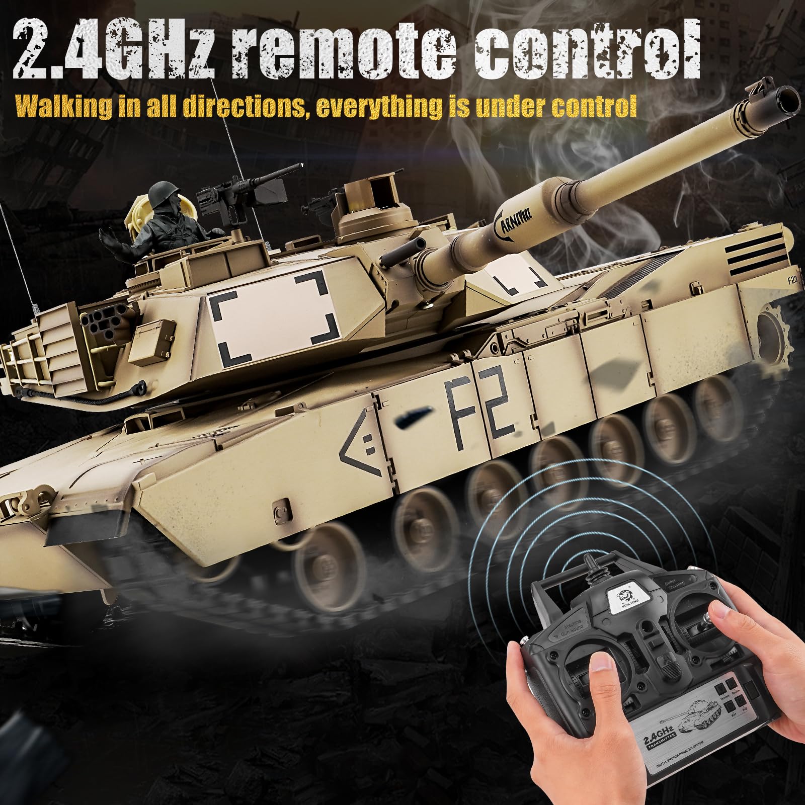 Mua RC Tanks US M1A2 Abrams Army Tank, HengLong 1: 16 2.4ghz M1A2 ...