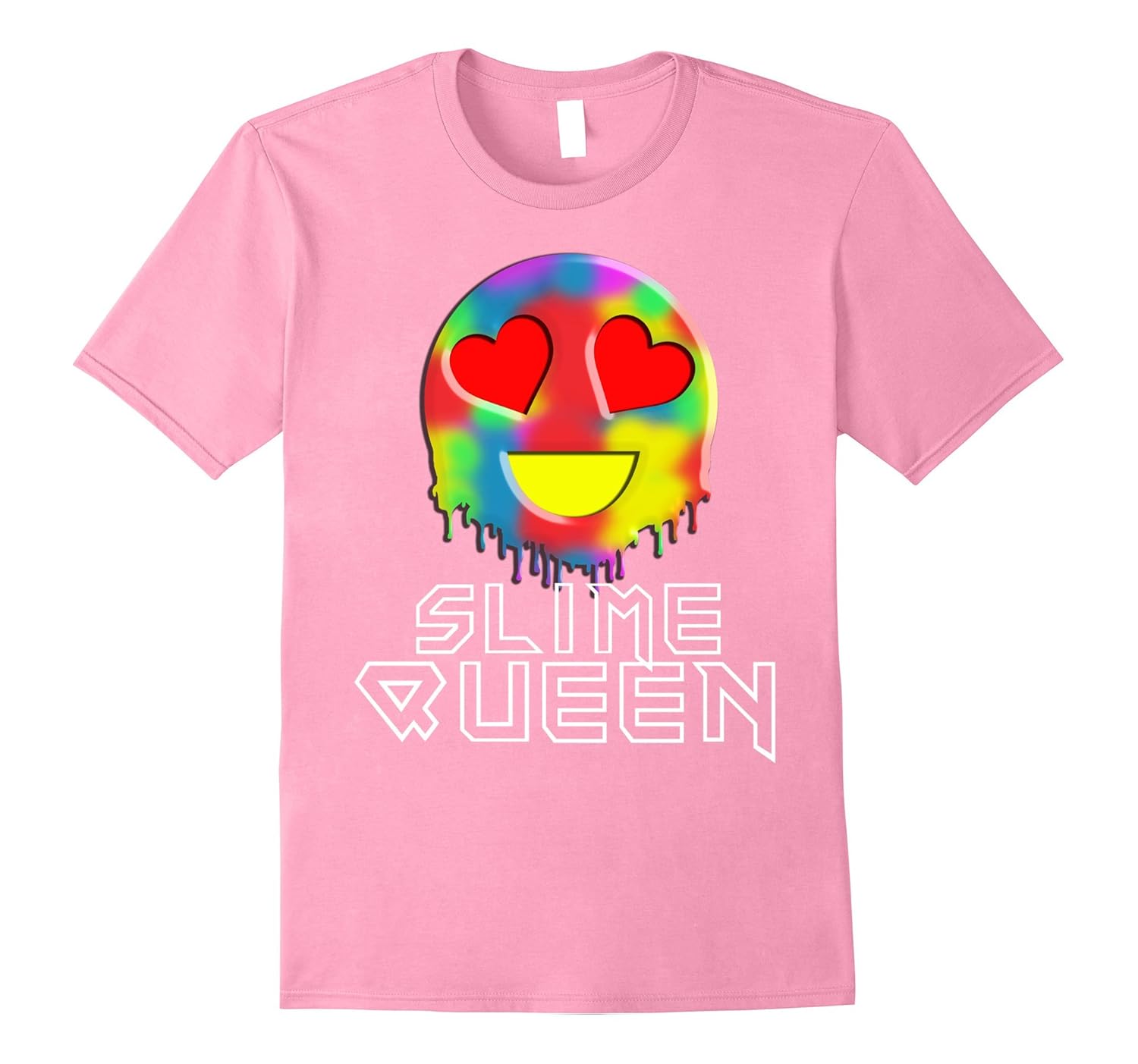 Slime Queen Rainbow Slime Emoji Face T-Shirt-CD – Canditee