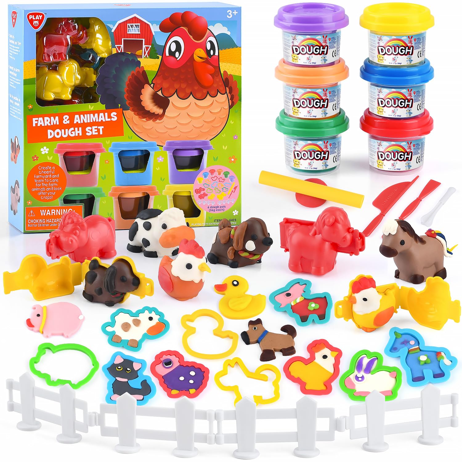 Farm Animals Playdough Sets for Kids Ages 4-8, Playdough Kit Farm ...