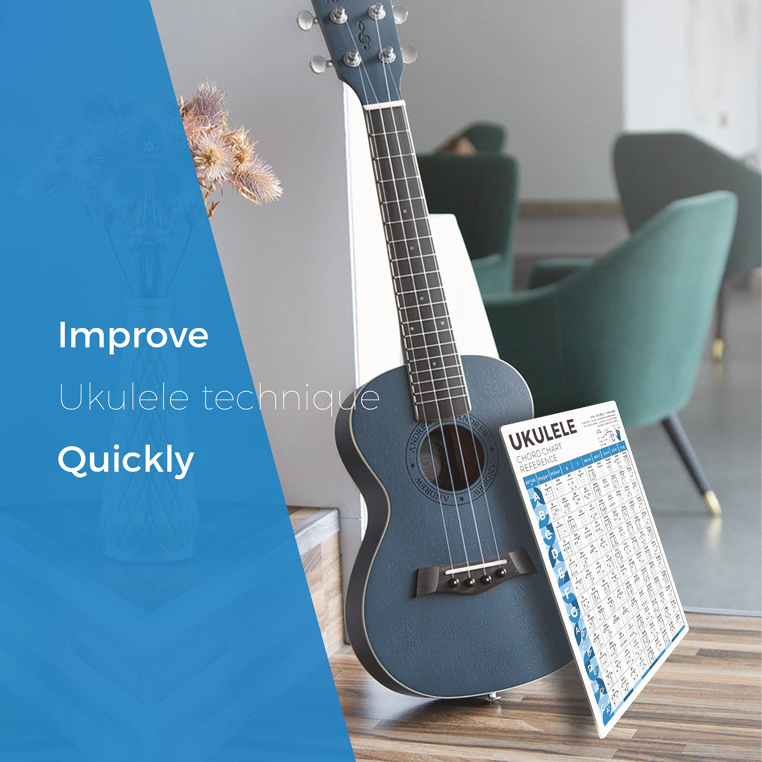 Mua Ukulele Chord Chart Cheatsheet for Beginner Adult or Kids, 8'' x 11 ...