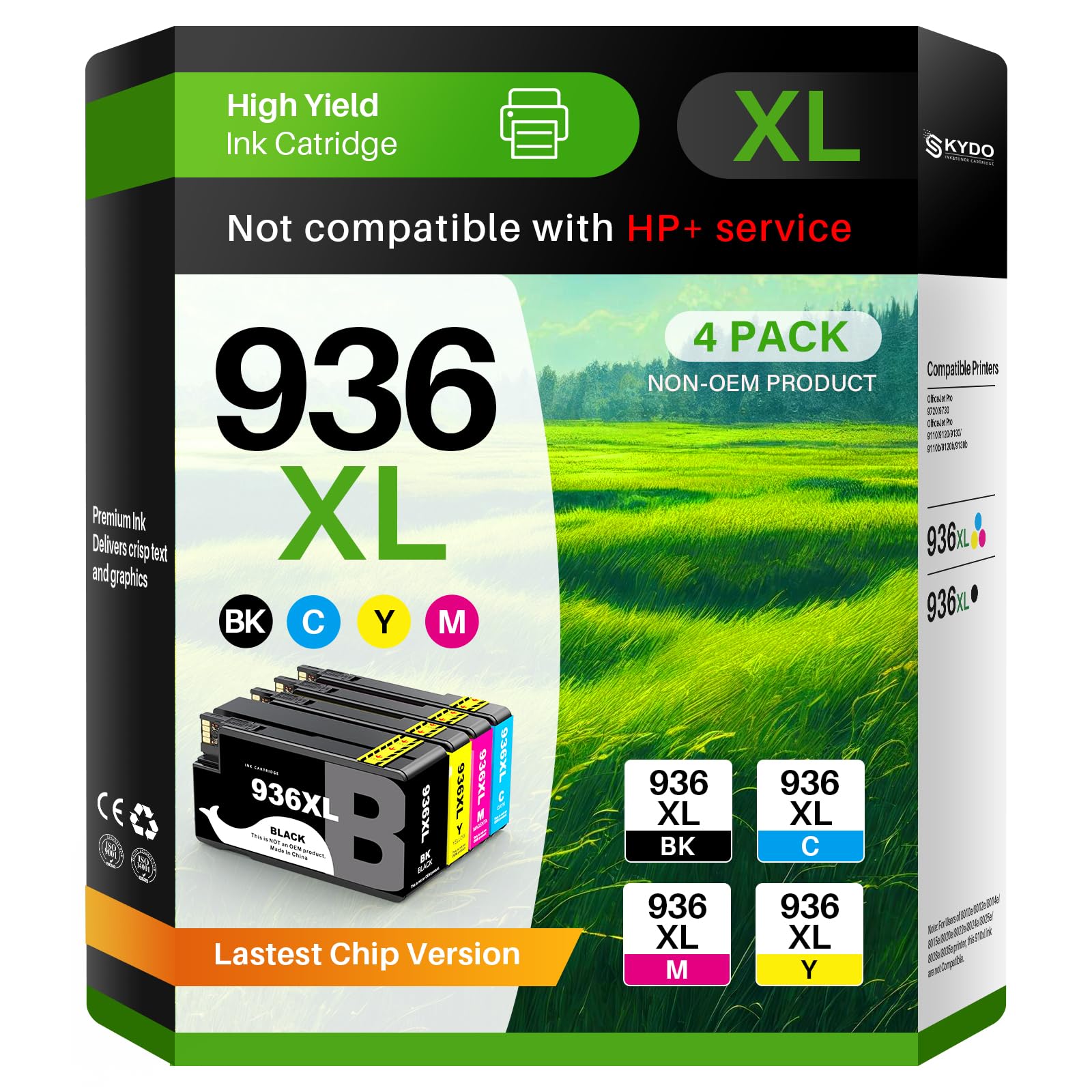 936XL 936 Ink Cartridges Combo Pack Replacement for HP Ink 936XL Black and 936 Color Work with ...