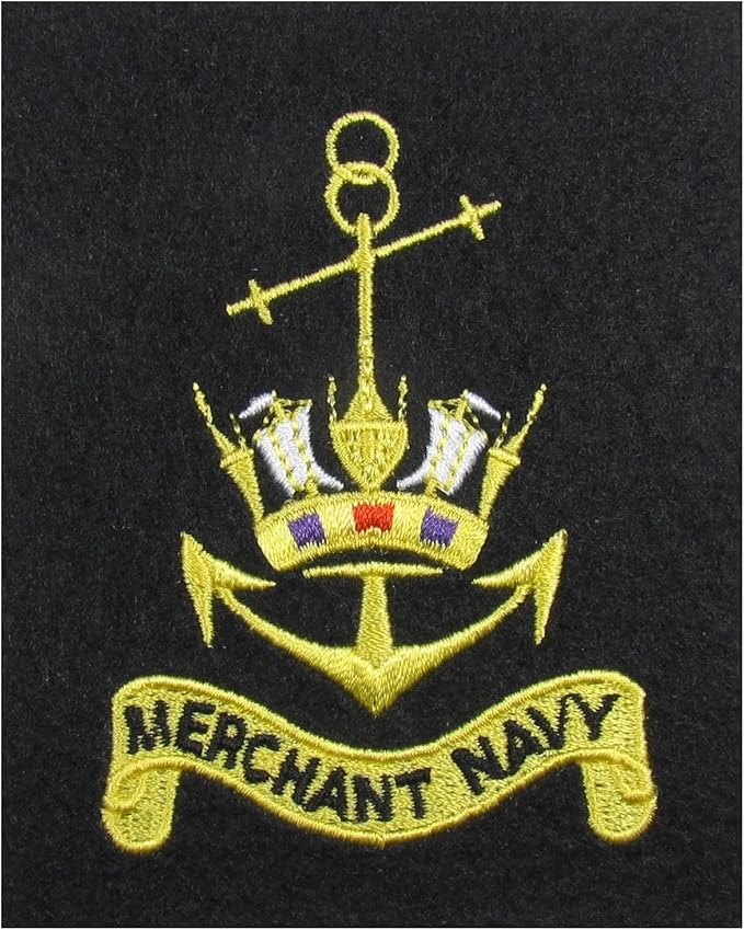 Merchant Navy Blazer Badge Embroidered Anchor Crown R1820: Amazon.co.uk ...