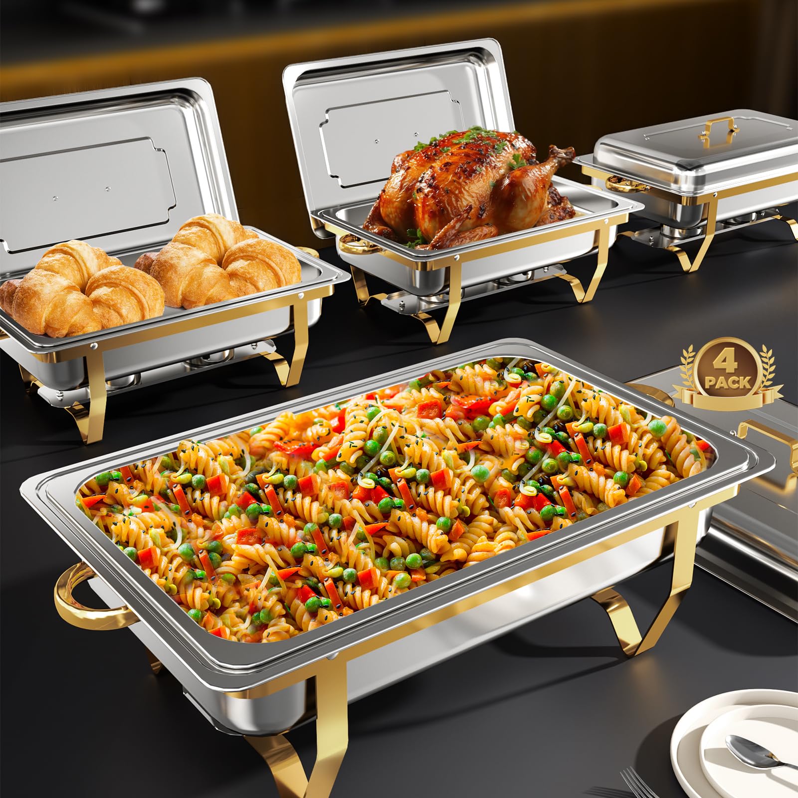 Amhier Chafing Dishes for Buffet, 9QT High Grade Chafing Dish Buffet ...